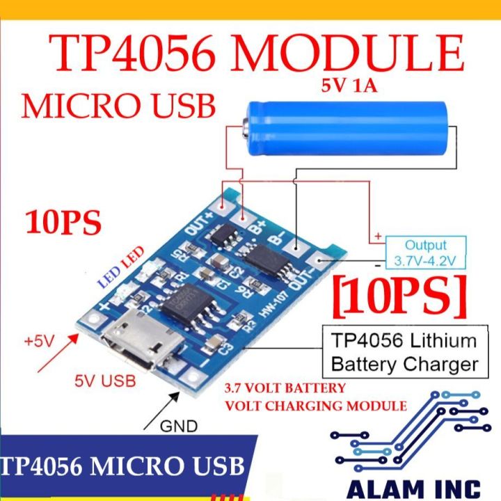 TP4056 Micro USB 5V 1A 18650 Lithium Battery Charger Module With ...