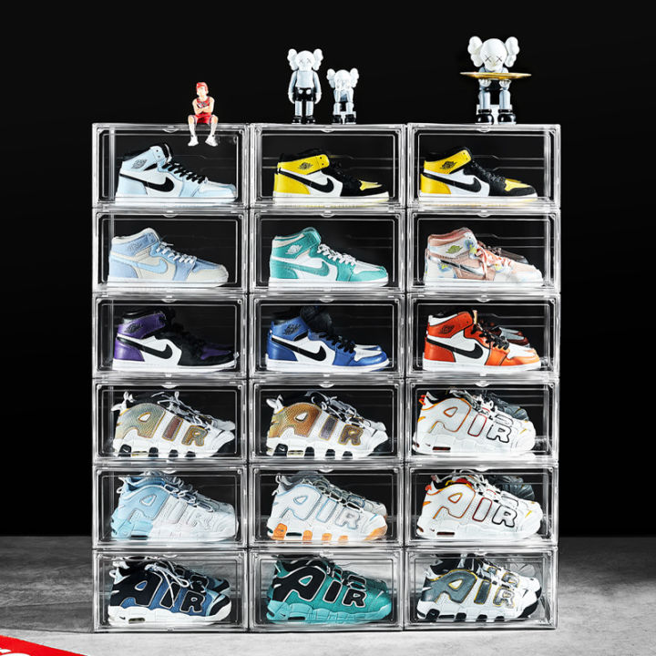 Transparent shoebox, trendy shoe storage box, can be stacked, sneaker ...