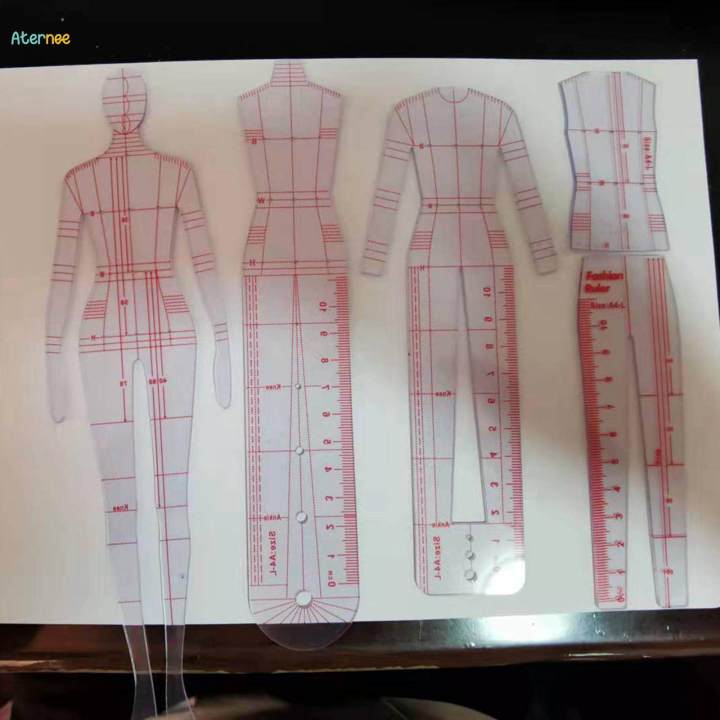 Clothing Design Drawing Template Ruler 4 Models Template for Drafting ...