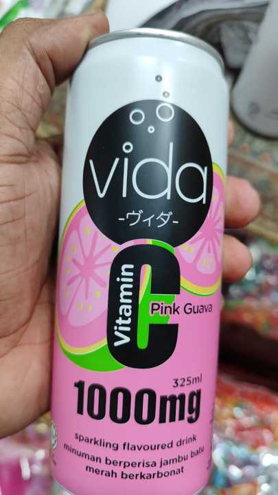 Vida C Pink Guava Sparkling Flavoured Drink 325ml Malaysia - 1pack | Daraz.com.bd