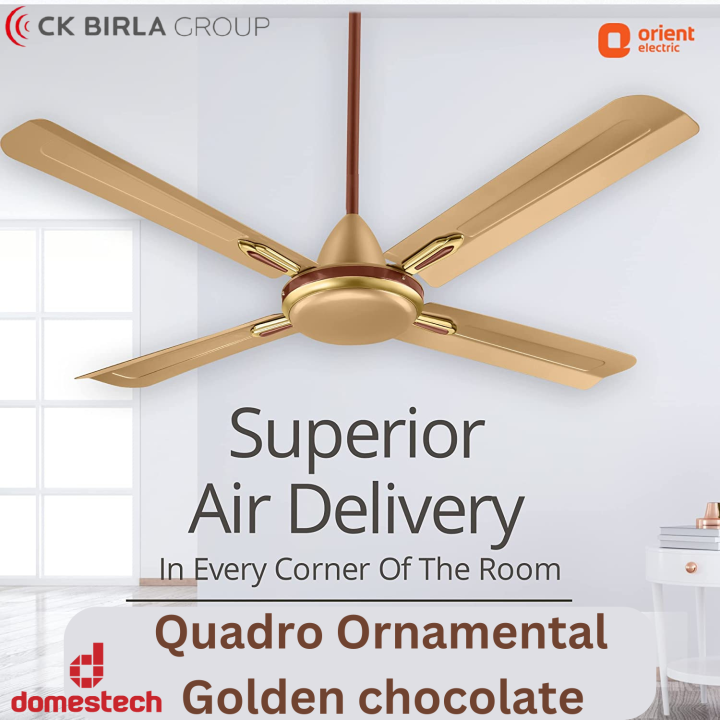 Orient Quadro Ornamental 56" Ceiling Fan (Golden Chocolate) | Daraz.com.bd