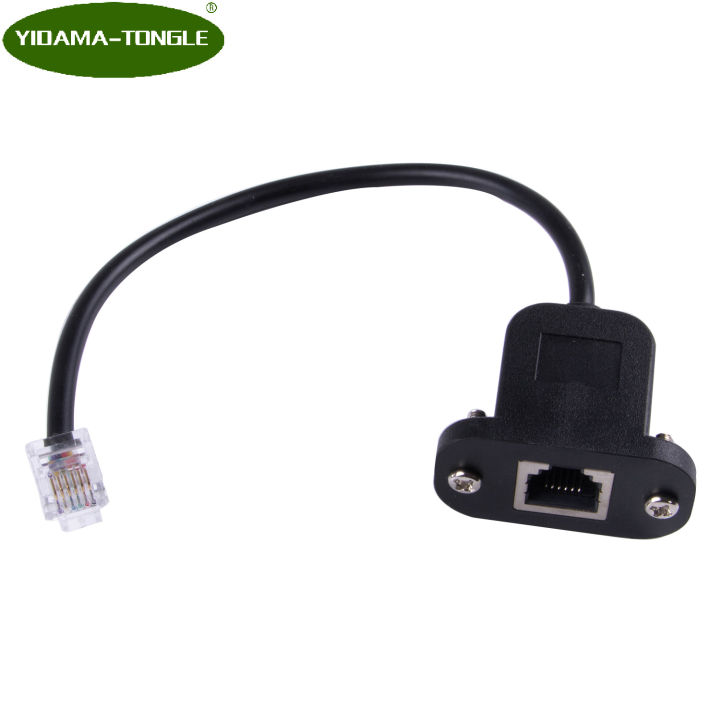 25cm Rj12 6p6c Telephone Female Socket To Male Adapter Lan Network ...