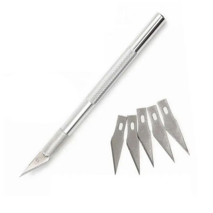 Metal Scalpel Hobby Cutter: Engraving Crafting Tool (6 Blades ...