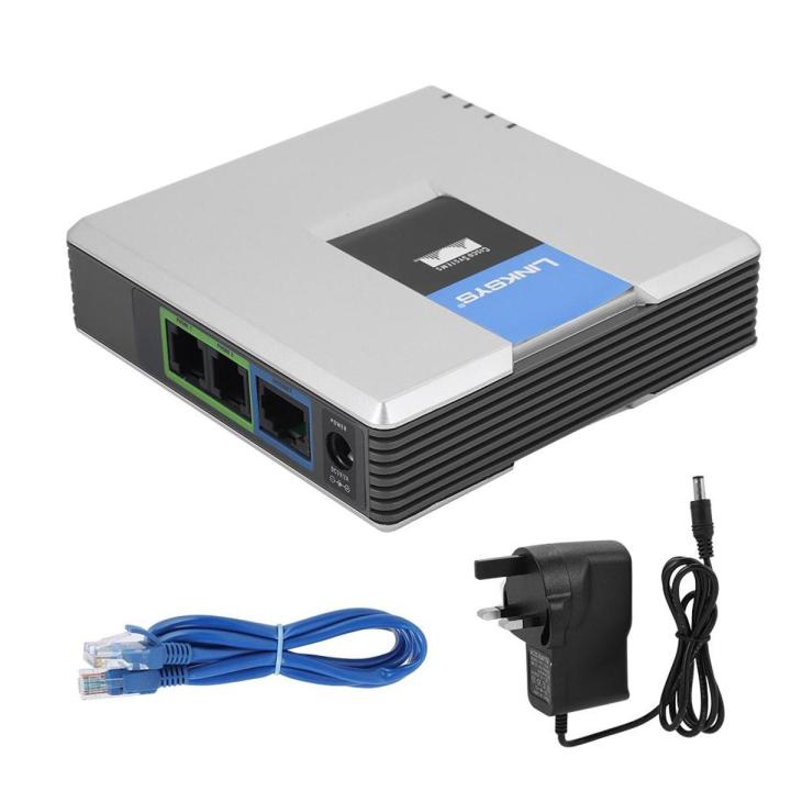 VoIP Gateway Internet Phone 2 Ports Adapter SIP RJ45 Cable For Linksys ...