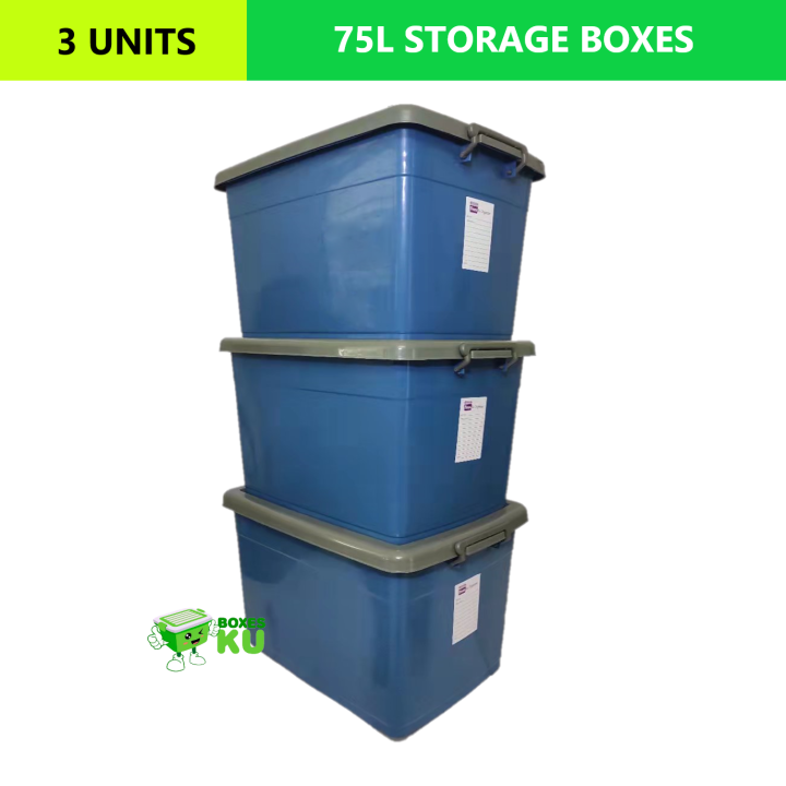 3 UNITS 75L PLASTIC STORAGE BOX / 3 UNIT 75L BEKAS SIMPANAN PLASTIK | Daraz.com.bd