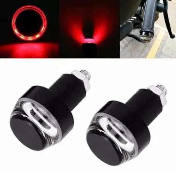 Red Bike Turn Signal LED Handle Bar End Light Side LED Indicator Light ...