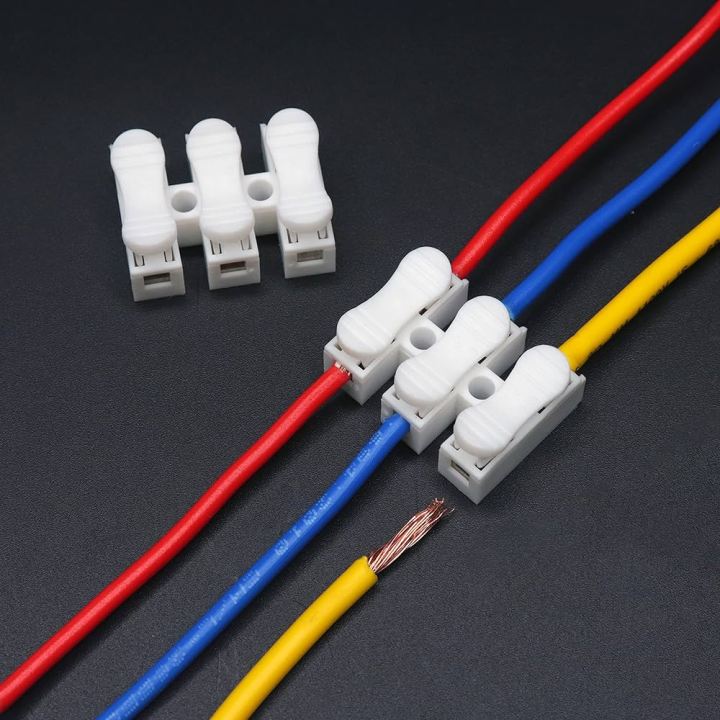 26 Pcs CH2 Spring Quick Wire Connector Cable Clamp Terminal Block LED ...