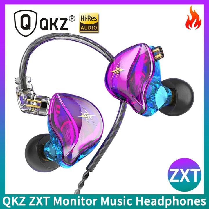 Newest QKZ ZXT MT1 In Ear Earphone Dynamic DJ Monitor IEM Earbud HIFI ...