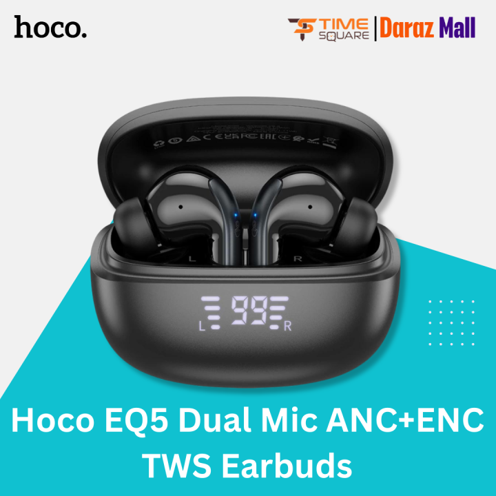 Hoco EQ5 Dual Mic ANC+ENC Bluetooth 5.3 Wireless Earbuds-Time Square ...