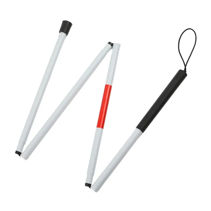 Blinder Folding Cane Reflective Red Folding Walking Stick for Vision ...