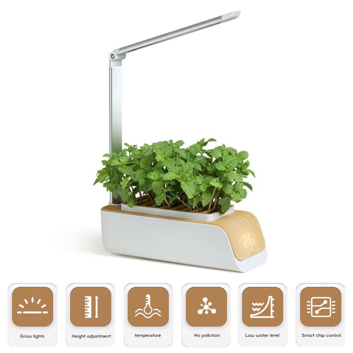 Hydroponics Growing System Indoor Herb Garden Kit with Grow Light ...