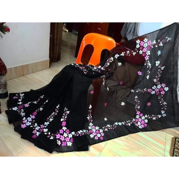 New Hand Print Half Silk Sharee For Women | Daraz.com.bd