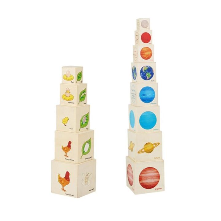 Y55B Stacking Cubes For Toddler Wooden Stacking Boxes Nesting Stacking ...