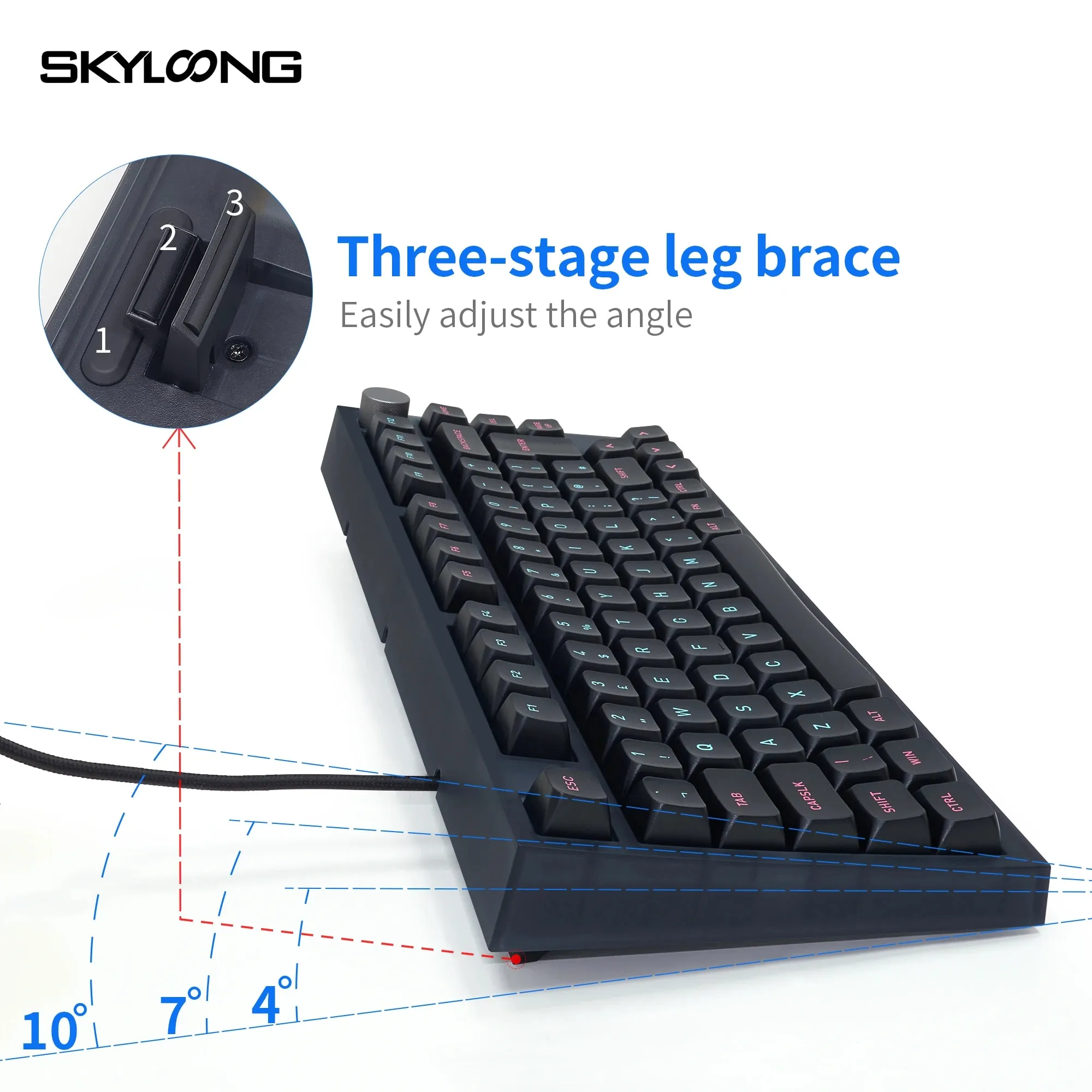SKYLOONG GK75 ISO Layout Knob Mechanical Keyboard Optical Switch Hot ...