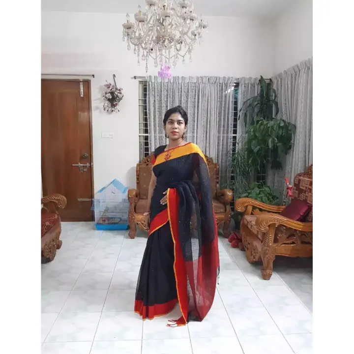 Chumki Saree BlueGreenYellow colour Saree | Daraz.com.bd