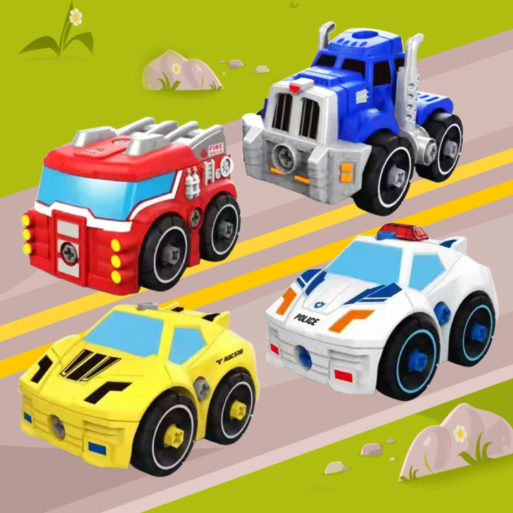 4 PIcs Car Set DIY Assemble Disassemble 3D Puzzle Mini Figure ...