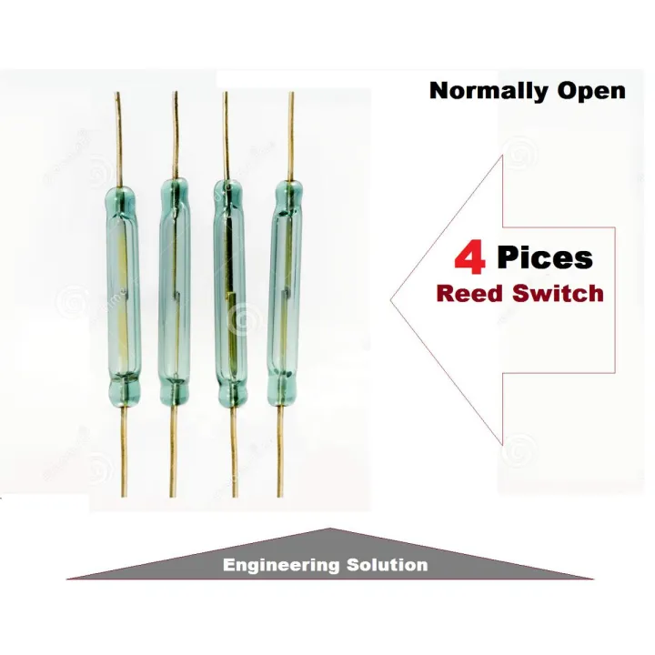 Reed Switch-Tone Round Leads Green Glass Tube NO Reed Switch 28mm ...