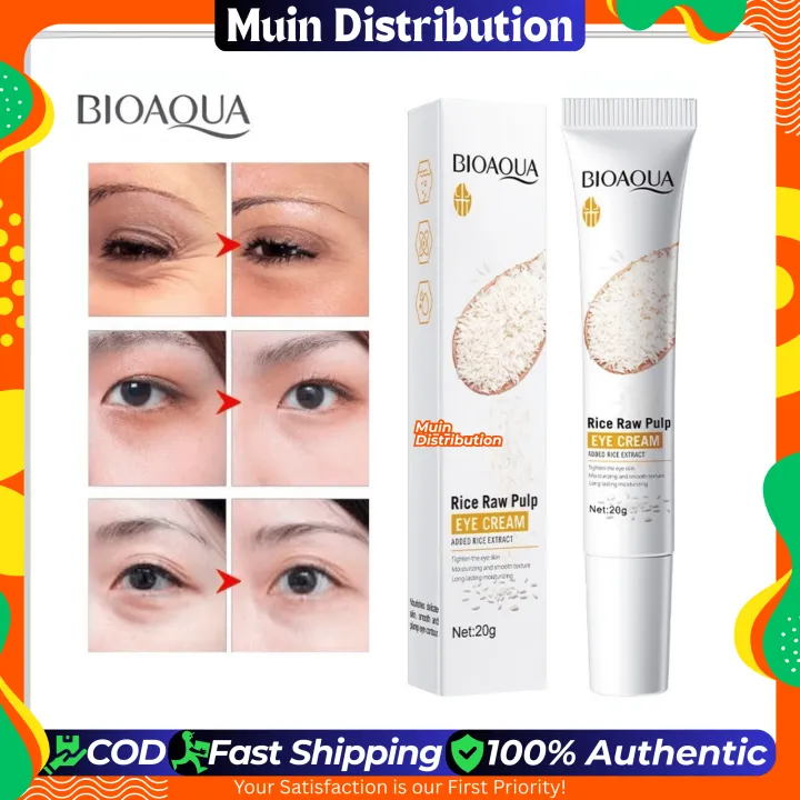 BIOAQUA Rice Raw Pulp Eye Cream - 20g for Lighting Eyes Firming Eye Creams Anti Dark Circle ...