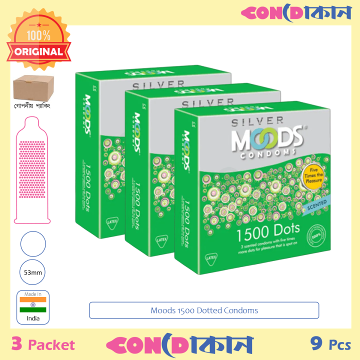 Moods Gold 1500 Dots Condom 3 Packet (9 Pcs) (FBD) | Daraz.com.bd