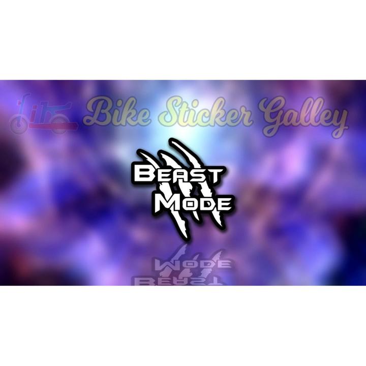 Bike Sticker - Beast mode Black & White ( Waterproof & Premium quality ...
