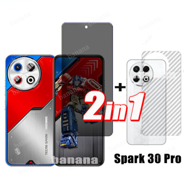 Tecno Spark 30 Pro Anti-Spy Tempered Glass Screen Protector For Tecno Spark 30C 30 4G 5G Skin ...