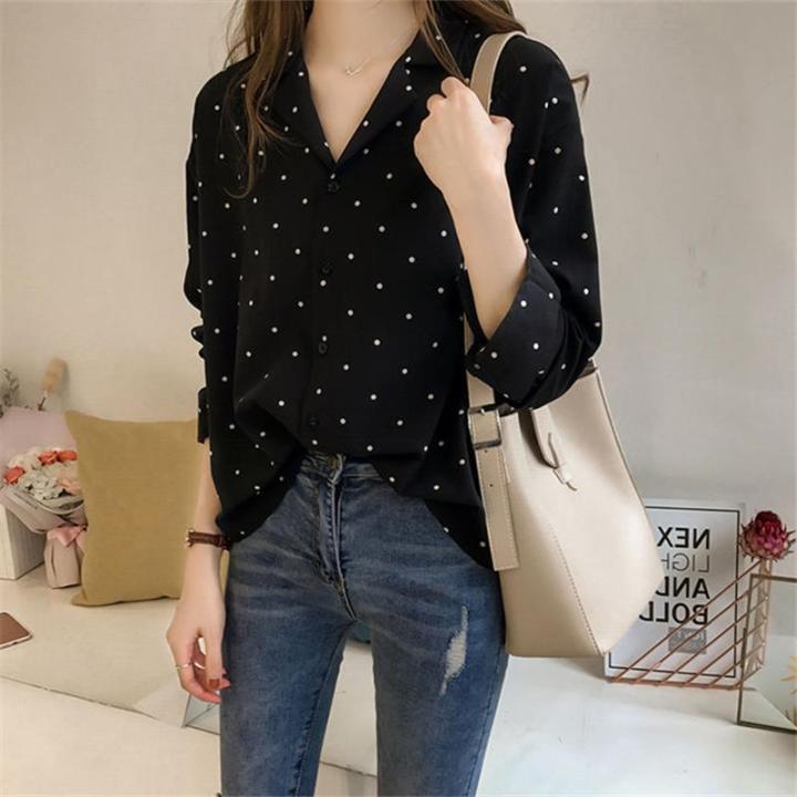 2022 Early Autumn Women's Wear New Hong Kong Style Polka Dot Printed ...