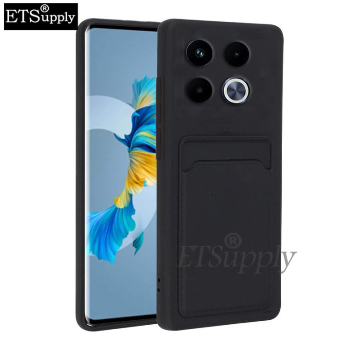 Phone case infinix Note 40 Pro Soft Card Holder Slot Silicone Wallet ...