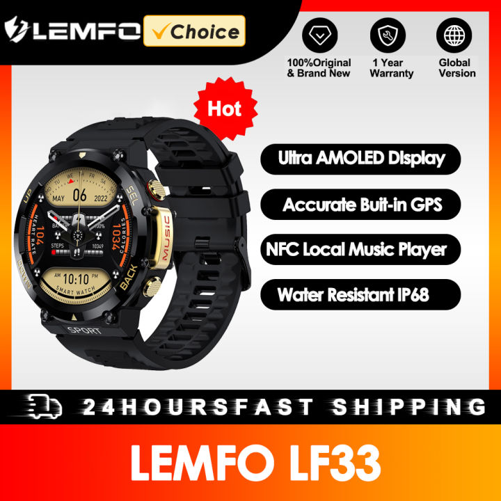 LEMFO LF33 Smart Watch Men IP68 Waterproof Bluetooth Call Music Play ...