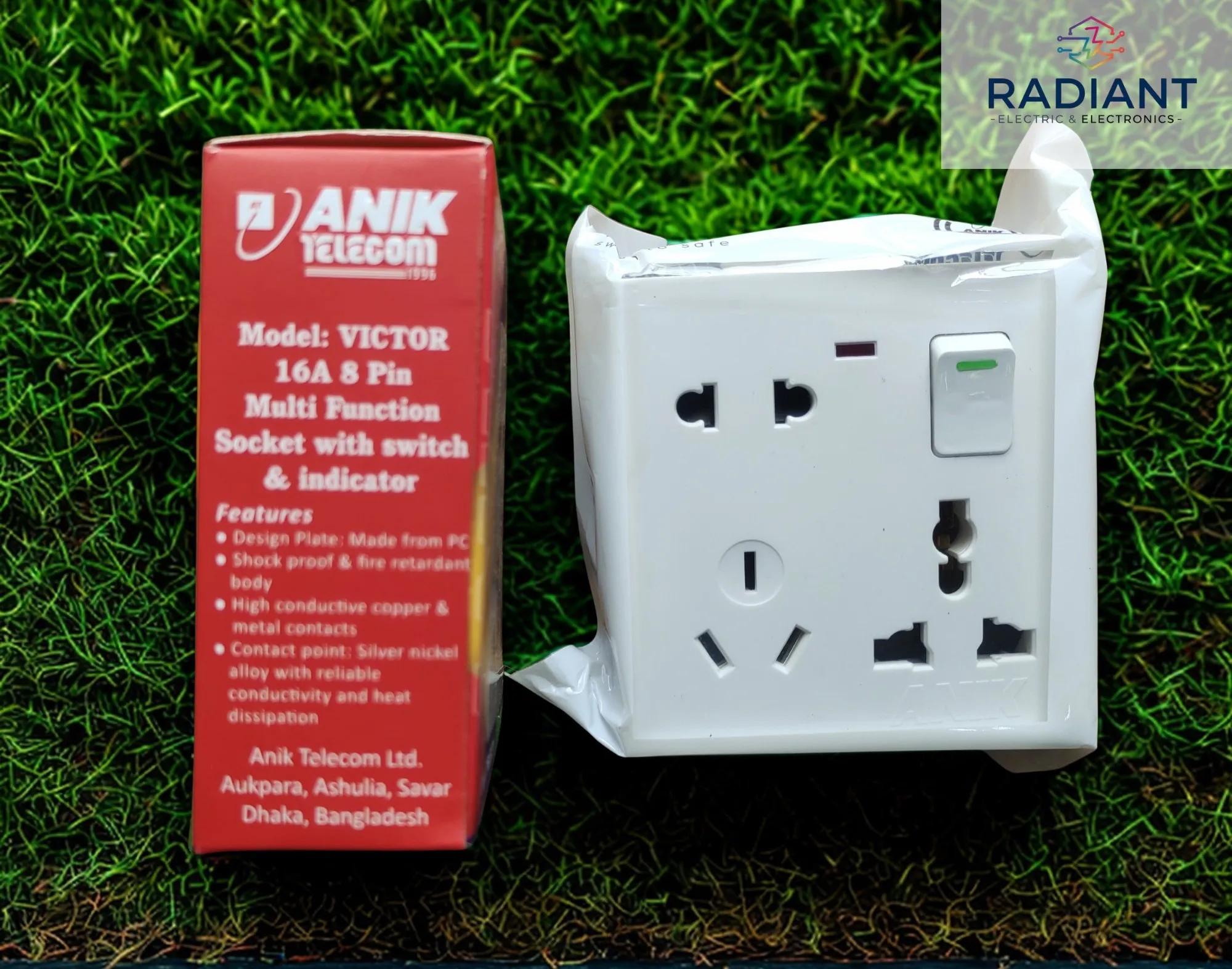 8 Pin Multi Socket 16A - Electrical Gang Board Socket 16A - 1Pcs Multi ...