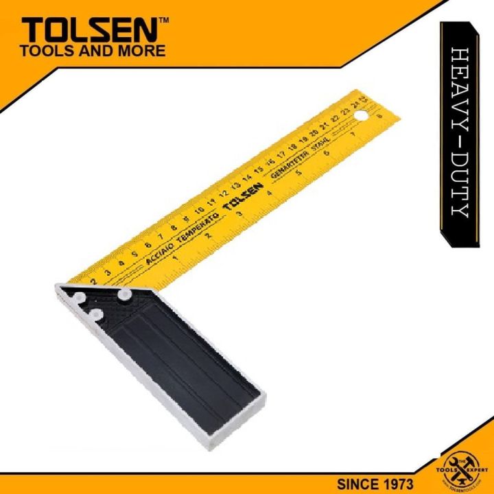 TOLSEN 10" Carpentry Angle Tri Square (250mm) Aluminum Handle Model ...