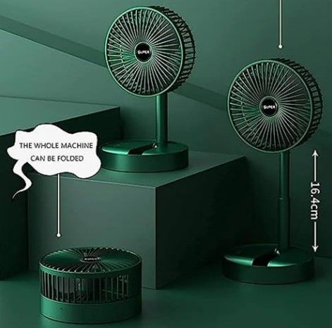 Folding Storage Net Red Telescopic Rechargeable Mini Stand Fan | Daraz ...