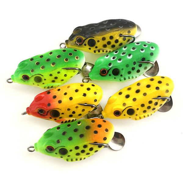 1 pc 5.5cm 11.5gm Floating Frog Lure Black Yellow bait fishing gear ...