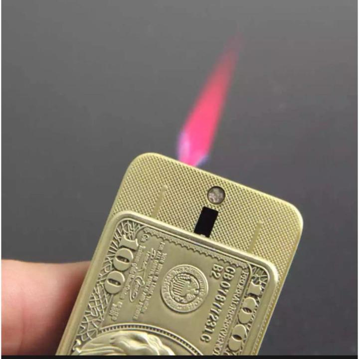 Best Quality 100 Hundred Dollar Torch Lighter Metal Jet Flame Butane ...