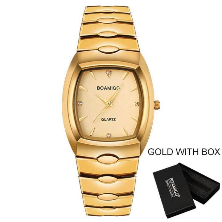 【happy one】boamigo men fashion quartz watch gold stainless steel ...
