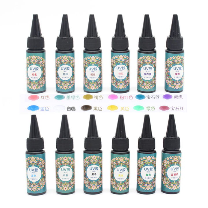 DIY Crystal glue Color UV Glue Color Transparent uv Epoxy Hard Glue Gem ...
