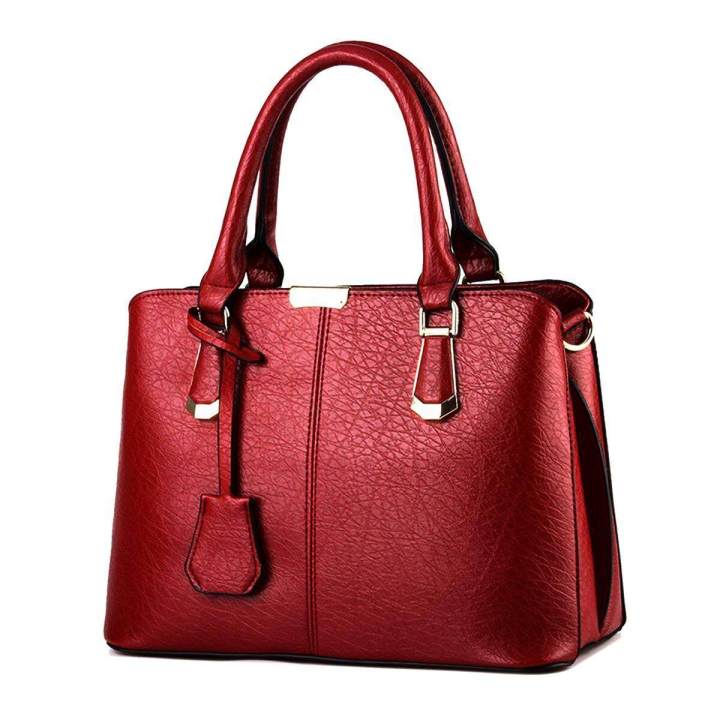 Womens Boutique PU Leather Shoulder Bags Top-Handle Handbag Tote Purse ...