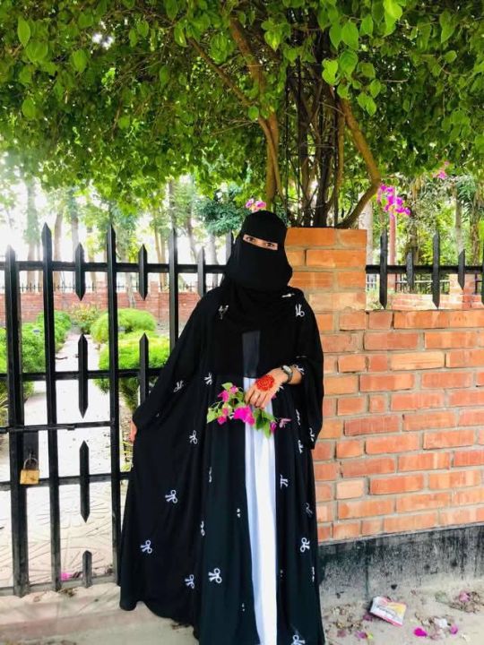 Burqa Dubai Cherry Febris Embroidery Borka. | Daraz.com.bd