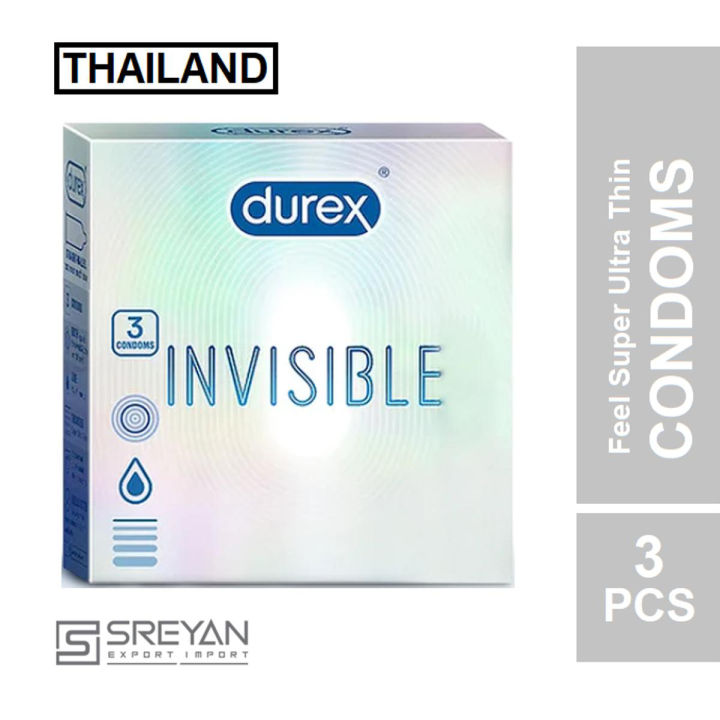 Durex Invisible Super Ultra Thin Condoms - 3pcs Pack(Thailand) | Daraz.com.bd
