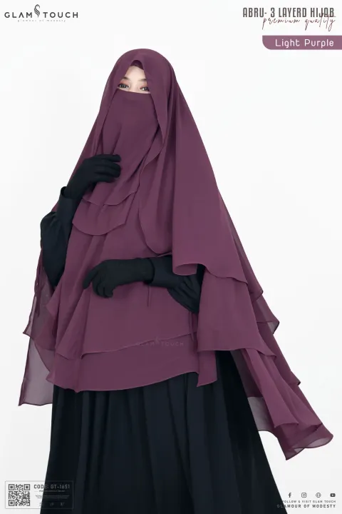 Glam Touch Premium ABRU 3 Layer Hijab Niqab Set | Daraz.com.bd