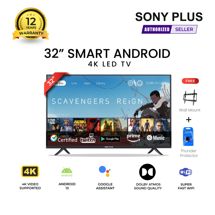 Sony Plus 32 inch Smart LED TV Wi-Fi Full HD 4K Supported Android ...