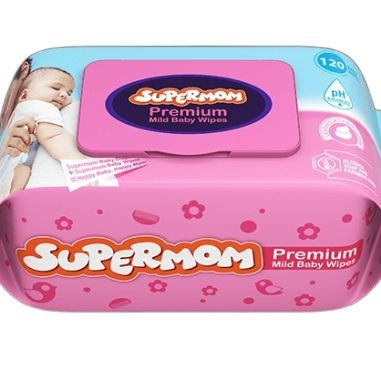 Supermom Premium Mild Baby Wipes - 120 Pcs | Daraz.com.bd