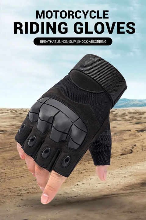 Motorcycle Gloves Racing Riding Biker Half Finger Gloves Military ...