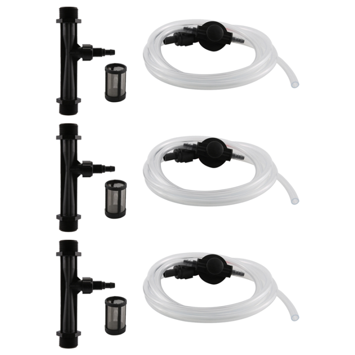 3X 3/4 Garden Irrigation Device Venturi Injector Switch Water Tube Kit ...