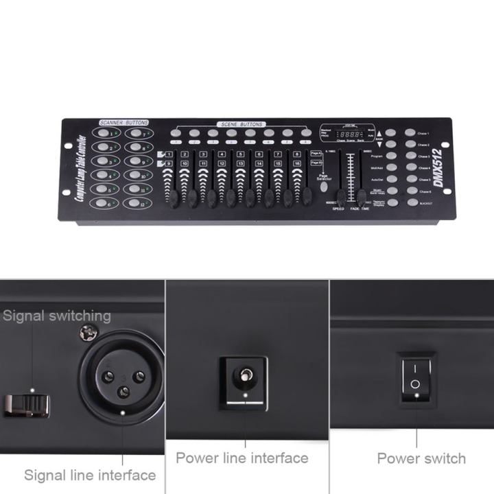 512 DMX Controller 192 Channels Console Stage Lights Party DJ Light ...