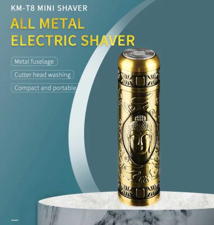 Metal Body mini Electric Shaver Men Vintage Buddha Head Rotary Beard ...
