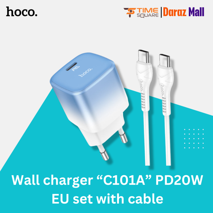 Wall charger “C101A” PD20W EU set with cable | Daraz.com.bd