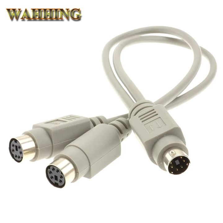 Motherboard PS2 PS/2 Splitter Adapter Cable 6Pin Mini Din Male to 2 ...