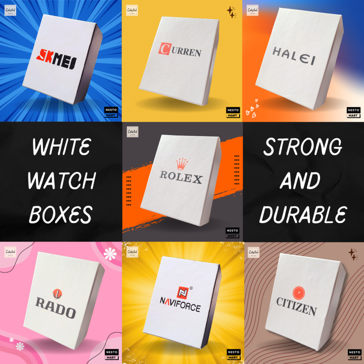White Watch Box (Premium Quality & Protection) (For both Men and Women ...