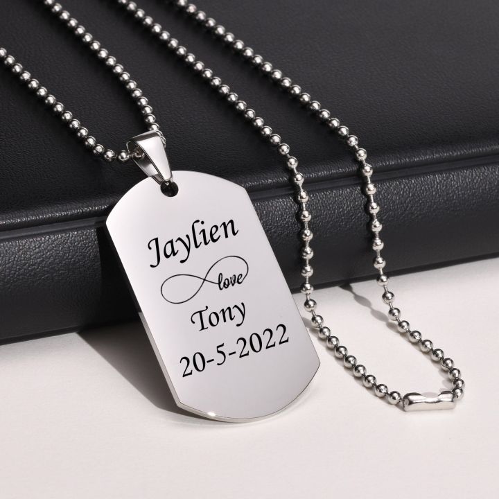 Mprainbow Personalized Dog Tag Necklaces for Men,Engraved Military Dog ...