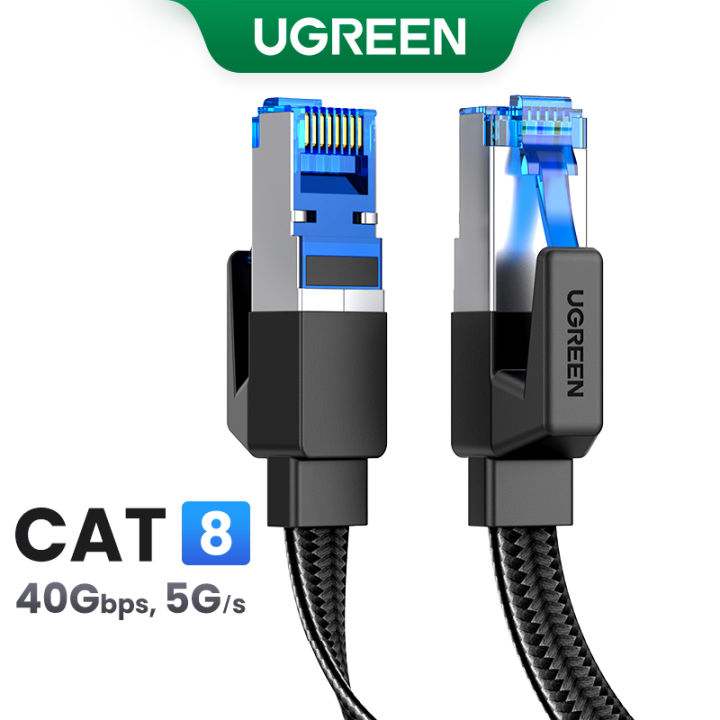 UGREEN Cat 8 Ethernet Cable , Flat High Speed 40Gbps 2000Mhz Internet ...